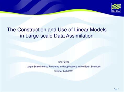 ppt the construction and use of linear models in large scale data assimilation powerpoint