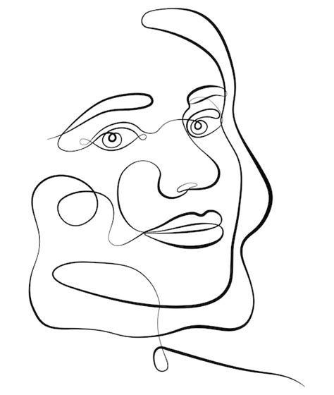 Rosto Abstrato Feminino Retrato Desenho De Um Rosto Feminino Em Um