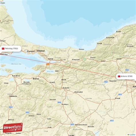 Direct Flights From Ankara To Tekirdag Esb To Teq Non Stop