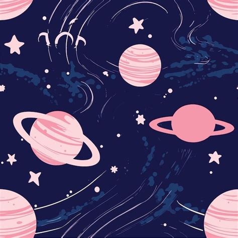 Premium Vector Seamless Colorful Galaxy Pattern