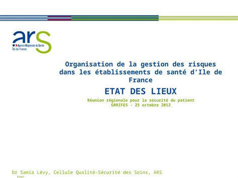 PPT Organisation de la gestion des risques dans les établissements de