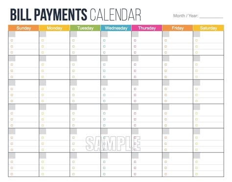 Bills Printable Schedule 2024