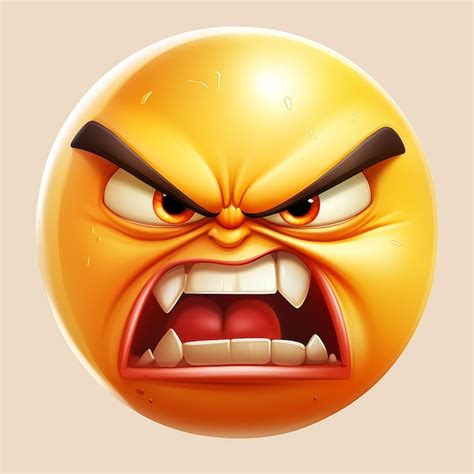 Emoticon De Raiva Emoji Vector De Rosto De Raiva Foto Premium