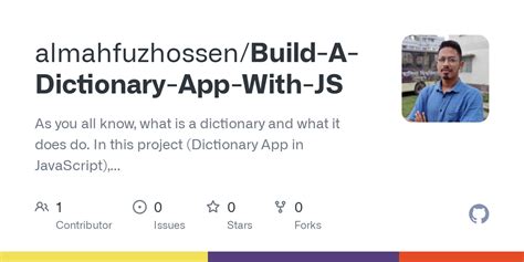 github almahfuzhossen build a dictionary app with js as you all know what is a dictionary
