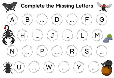 Juego Educativo Para Completar Las Letras Que Faltan Con La Hoja De