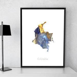 Colombia Mapa Pared Arte Colombia Mapa Colombia Acuarela Etsy Mapa