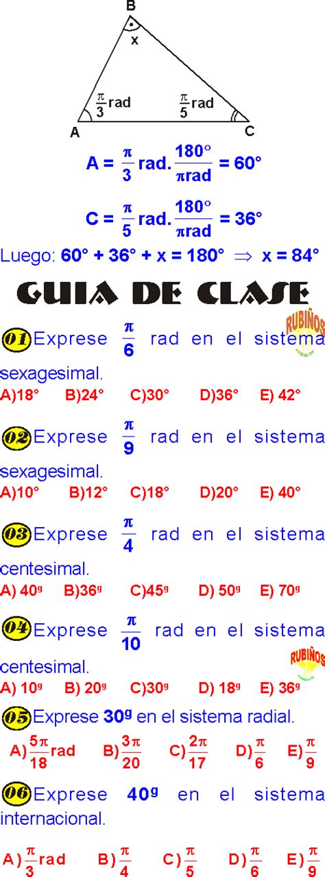 Sistemas Angulares Ejercicios Resueltos de Trigonometría PDF