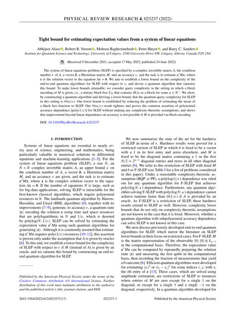 pdf tight bound for estimating expectation values from a system of linear equations