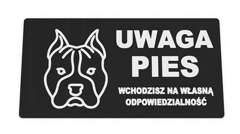 Tabliczka Uwaga Pies Pitbull Zły Groźny plastik TAB 004 26 Cena