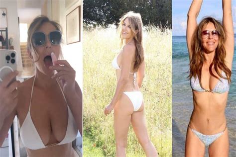 Elizabeth Hurley surpreende biquíni aos 57 anos