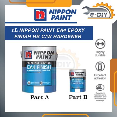 1L Nippon Paint Epoxy Paint EA4 C W Hardener Epoxy Floor Paint Cat