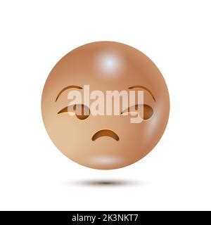 Dissatisfied Meh Unimpressed 3D Stylized Vector Icon Emoji