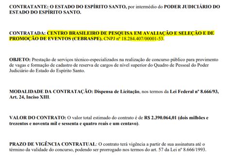 Concurso TJ ES Extrato De Contrato Publicado Edital Iminente