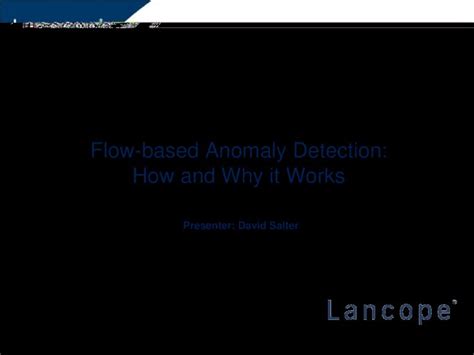 ppt flow based anomaly detection how and why it works rev1 5 dokumen tips