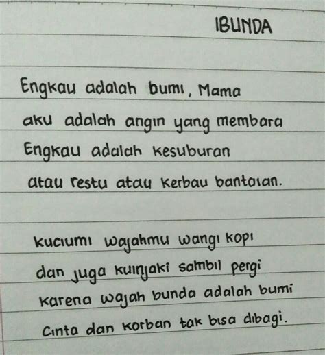 Contoh Puisi Ibu Dan Maknanya Mosi