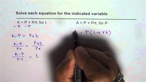 isolate variable from given simple interest equation youtube