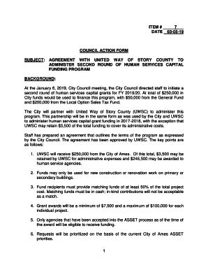 Fillable Online Vault Amesnews ITEM 7 DATE 03 05 19 COUNCIL ACTION