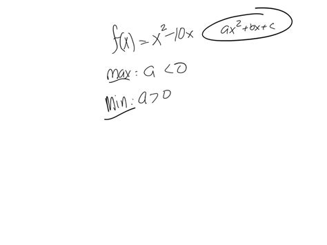solved determine without graphing whether the given quadratic function has a maximum value or