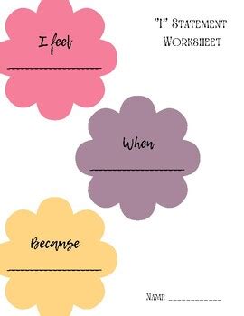 I Statement Worksheet Set By Sosocialworker Tpt