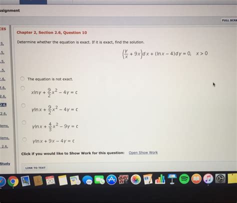 solved determine whether the equation is exact if it is