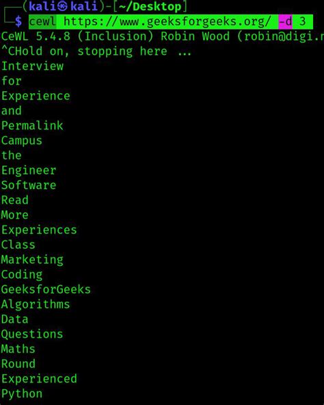 Cewl Tool Creating Custom Wordlists Tool In Kali Linux GeeksforGeeks