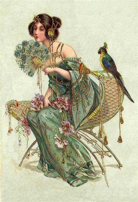 Art Nouveau Print Nouveau Woman Art Print Fashion Print Woman In