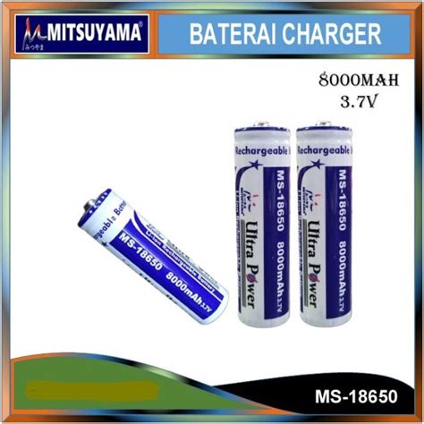 Jual Baterai MS 18650 8000mAh Mitsuyama Li Ion Rechargeable Battery 3