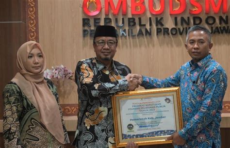 Dapat Nilai Pelayanan Publik Tinggi Dari Ombudsman RI PJ Sekda Jember
