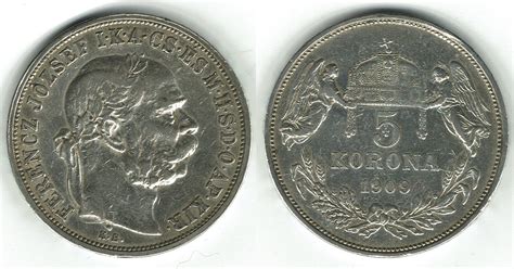 Haus Habsburg Ungarn 5 Korona 5 Kronen Hungary 5 Korona 1909