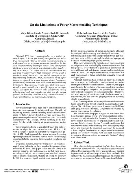 pdf on the limitations of power macromodeling techniques