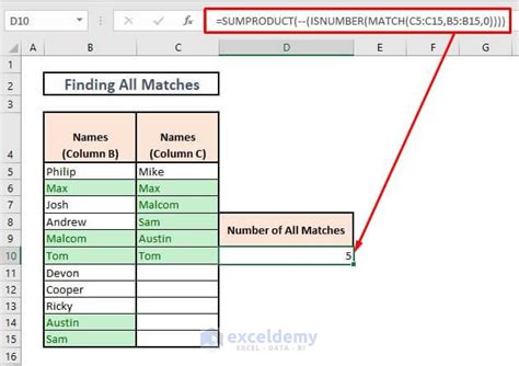 find matches in two excel worksheets