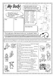 My Body ESL Worksheet By Catalina Sorina
