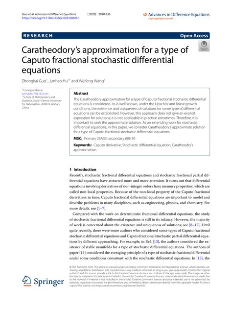 pdf caratheodory s approximation for a type of caputo fractional stochastic differential equations