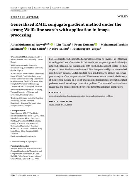 generalized rmil conjugate gradient method under the strong wolfe line search with application
