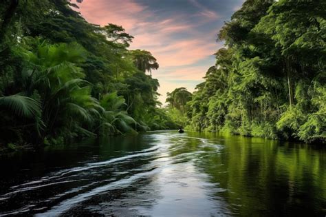 Premium Ai Image Canal In The National Park Of Tortuguero