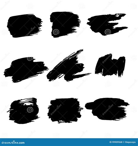 Colección Dibujada Mano De La Tinta Y Del Movimiento Del Bruch Sistema