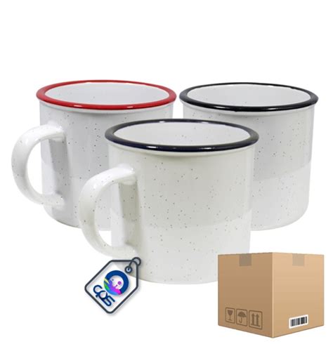 Taza de Cerámica 11oz Tipo Peltre Filo de Color Caja con 36 piezas