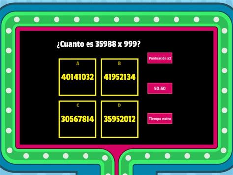 Resolucion De Problemas Con Operaciones Basicas Gameshow Quiz