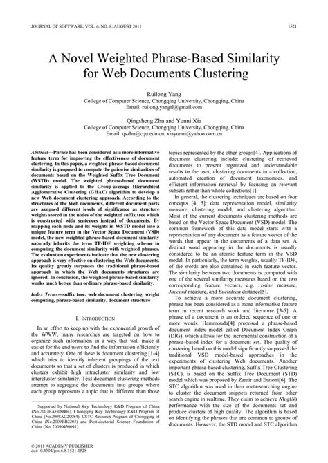 pdf a novel weighted phrase based similarity for web documents clustering