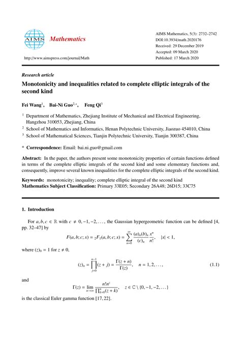 pdf monotonicity and inequalities related to complete elliptic integrals of the second kind