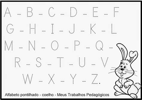 Meus Trabalhos Pedagógicos Alfabeto pontilhado coelho de páscoa