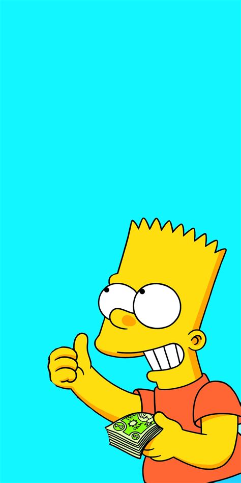 Bart Simpson Wallpaper 4K 8K The Simpsons Cyan Background