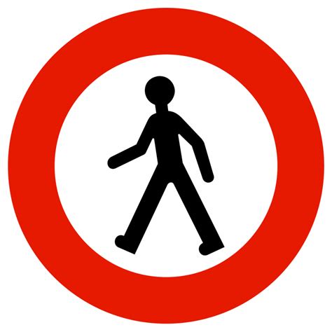 Panneau B9A Accès interdit aux piétons I WPSignalisation