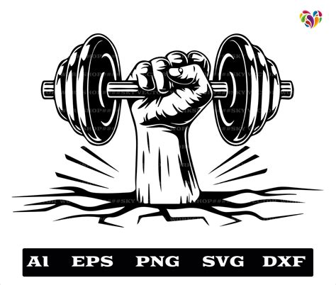 Dumbbell Svg Barbell Svg Dumbbell Dxf Svg File For Cricut Etsy