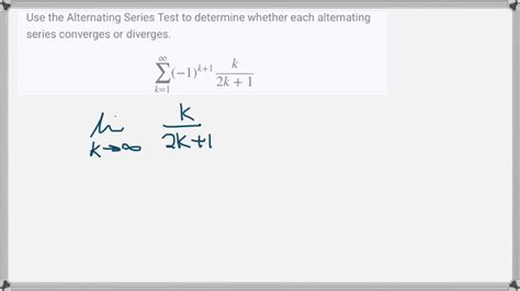 solved use the alternating series test to determine whether each alternating series converges or