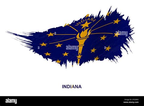 Flag Of Indiana State In Grunge Style With Waving Effect Vector Grunge