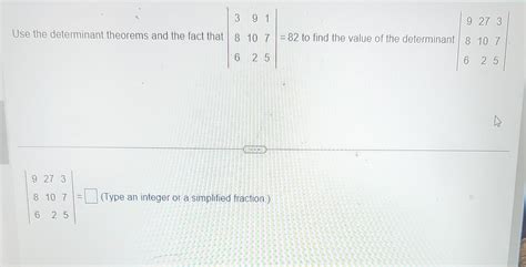 solved use the determinant theorems and the fact that that