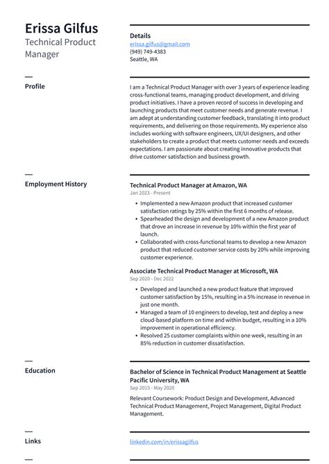 Meta Technical Product Manager Resume Examples ResumeCat