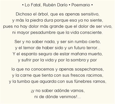 Análisis de Lo fatal de Rubén Darío El inquietante poema sobre el