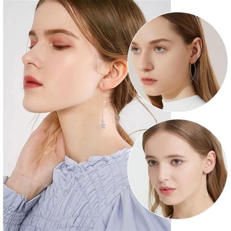 9 Paires Boucle D Oreille Acier Innoxydable Pour Femme Boucles Oreilles